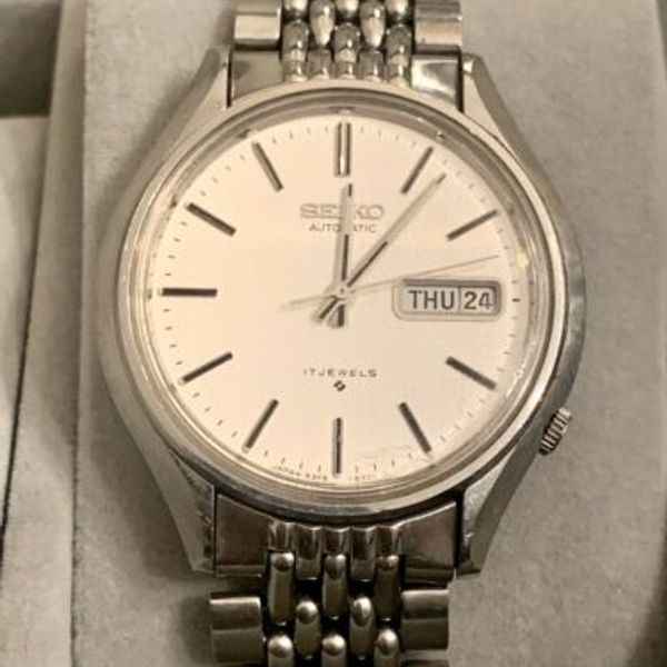 VINTAGE SEIKO AUTOMATIC 17'J Silver DIAL Day / Date 6309-8239 [A2 ...