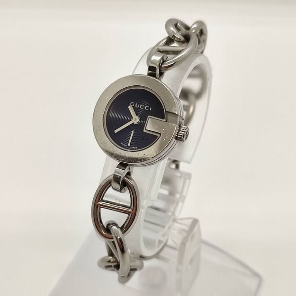 Gucci womens watch 107 G Charm Bracelet Watch QZ Black Dial working ...