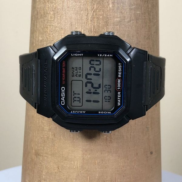 Casio Illuminator Men 3240 W-800H Black Rubber 36mm Quartz Digital ...