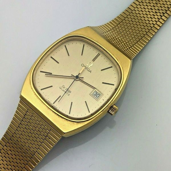 Omega 1970s DeVille Quartz Gold Filled Mens Wristwatch Cal 1342 Ref 192 ...