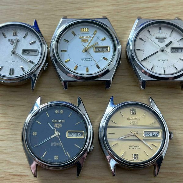 LOT OF 5 X STUNNING Seiko 5 Automatic Gents/Mens WATCHES,Mint (11 ...