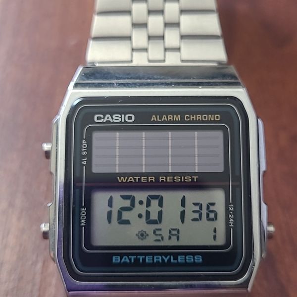VINTAGE CASIO AL-180 SOLAR WATCH SILVER COLOR | WatchCharts Marketplace