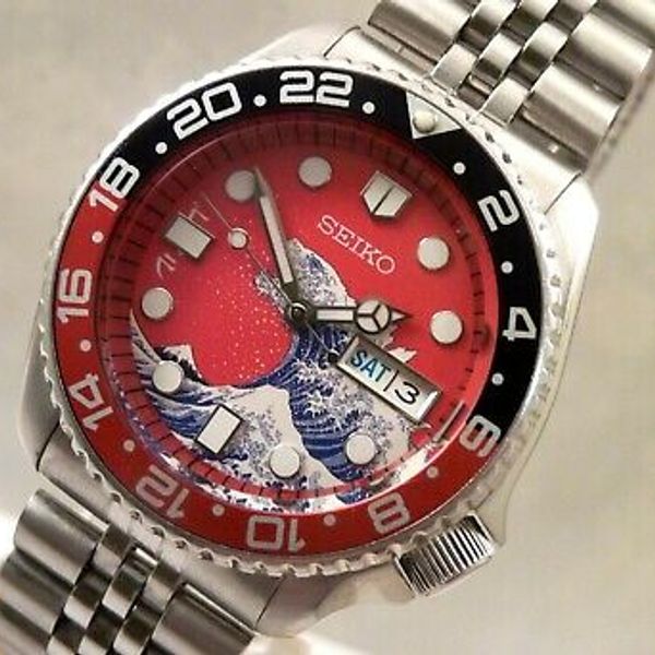 Seiko Godzilla Kanagawa Wave Coke Day Date Automatic Divers Watch ...