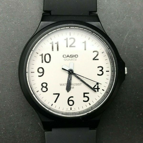 CASIO MW-240 (1330) Analog watch White Face Black Resin Band 41mm - New Battery | WatchCharts