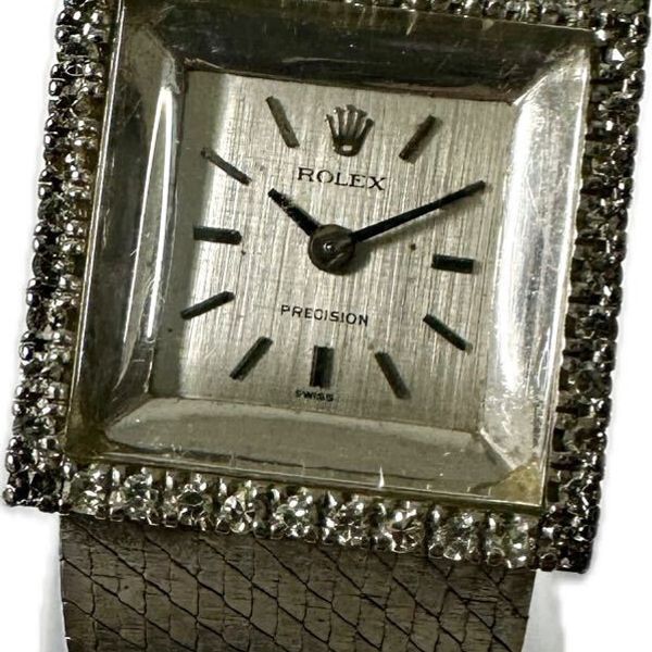 Y Rare 18K Gold WG Model ROLEX Precision Diamond Bezel Weight 43g Women ...