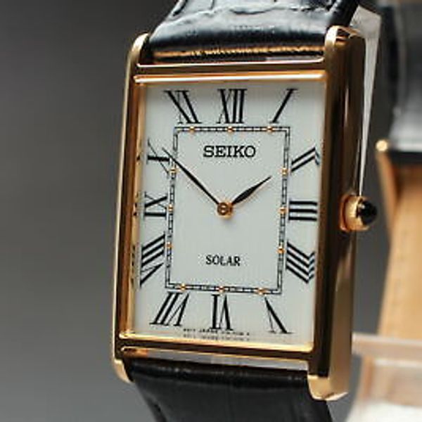 [Top MINT] Seiko Tank Dress SUP880 V115-0BC0 Solar 28mm Qz Mens Watch From JAPAN | WatchCharts ...