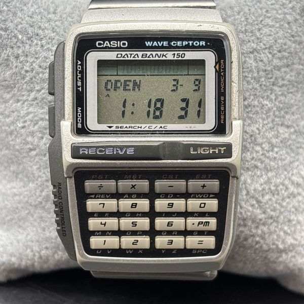 CASIO WAVE CEPTOR Data Bank 150 Radio Controlled Watch Rare!!! Original ...
