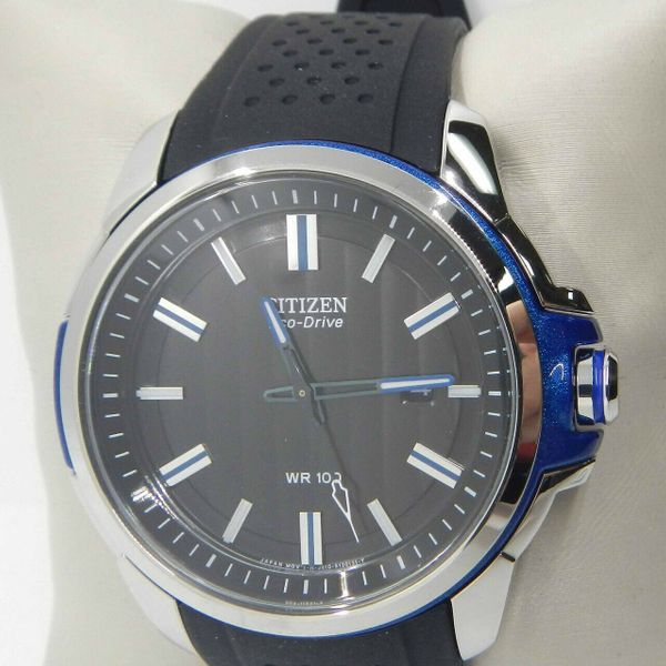 CITIZEN ACTION REQUIRED BLACK DIAL RUBBER STRAP MEN'S WATCH AW1151-04E ...