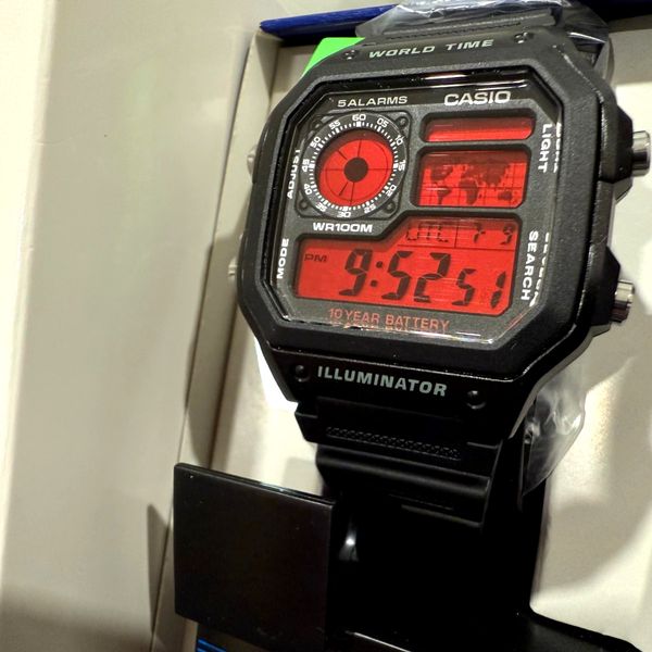 "Blood Red" Custom Color Mod - Casio AE-1200 Royale World Time ...