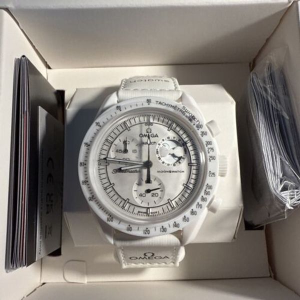 New OMEGA x Swatch White MoonSwatch Mission to the Moonphase Full Moon ...