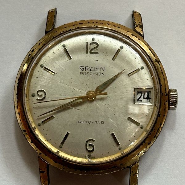 Vintage Gruen Precision Autowind Menâ s Watch Swiss Repair ...