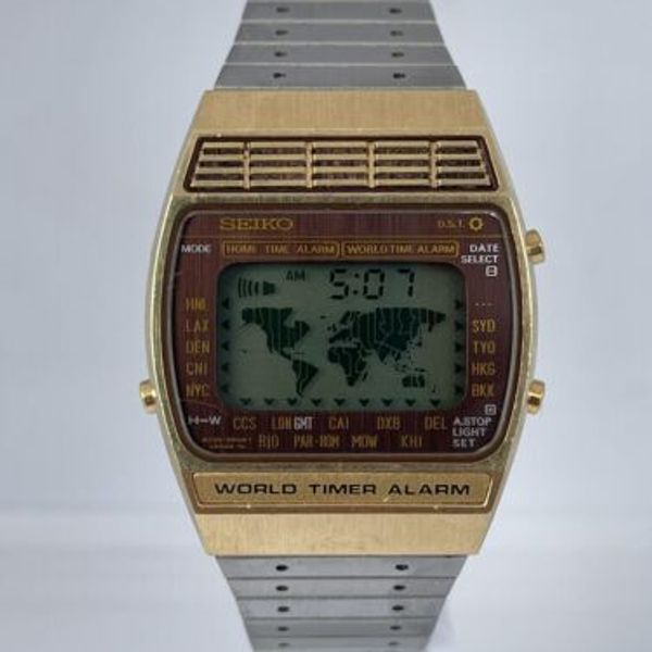 Seiko A239-5009 Vintage Digital Quartz Wrist Watch Japan World Time ...