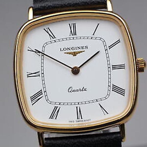 [Near MINT] Vintage Longines Square White Dial Roman Men's Quartz Watch ...