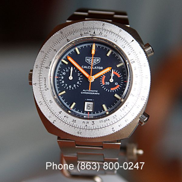 FS Tag Heuer Chronograph Calculator Automatic Blue Dial, VINTAGE Ref ...