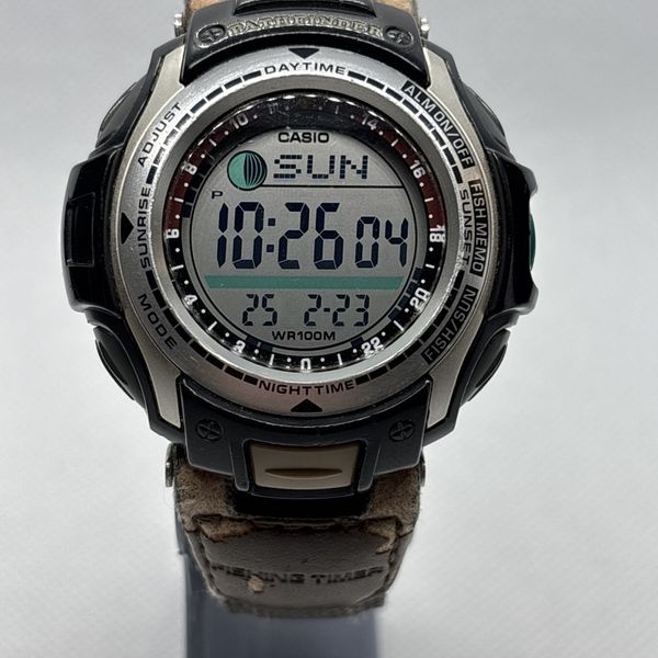 Casio Pathfinder Digital Watch 2632 PAS-400B Fishing Timer Backlight ...