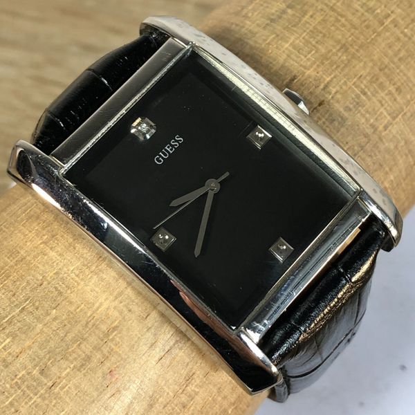 Guess Steel Mens Tank Rectangular U11036G1 Quartz Analog Dress Silver ...