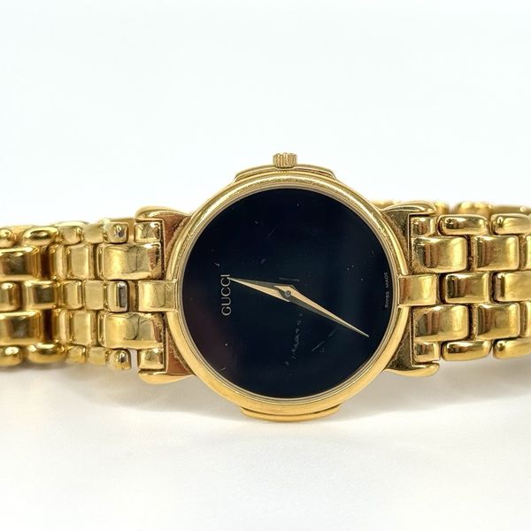 Gucci Gold Tone Black Dial 32mm Quartz Watch 3400M | WatchCharts ...