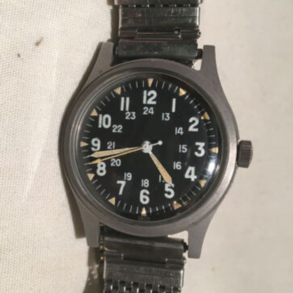 Vintage Hamilton Stainless Steel GG-W-113 US Military Mens Watch ...