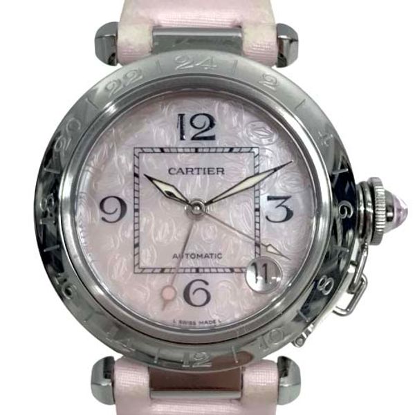 [Good] Cartier W3107099 Pasha C Meridian GMT Watch Automatic Pink Shell ...