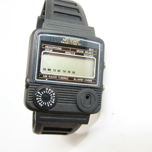 Mercury Quartz Solid State Nelsonic Radio - Time Black Rubber Watch ...