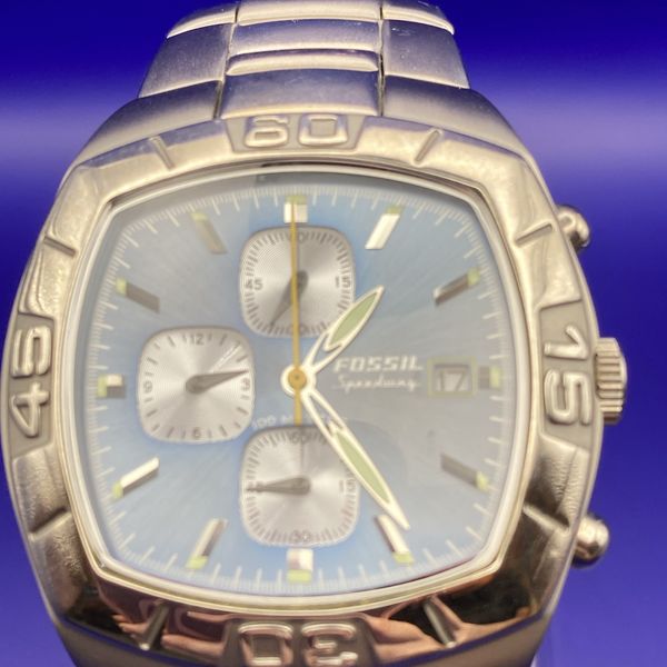 Fossil Speedway Ch2369 Menâ s Watch Blue Dial New Battery 42 mm ...