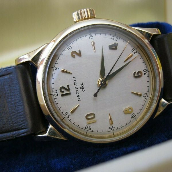 HAMILTON SOLID 14K YELLOW GOLD NORDE MEN'S WRISTWACH 1950 BOXES PLUS ...