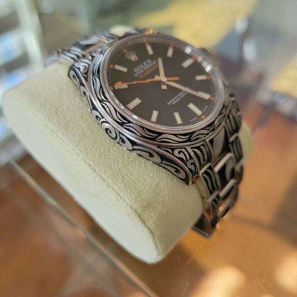 Hand Engraved Rolex Milgauss | WatchCharts Marketplace