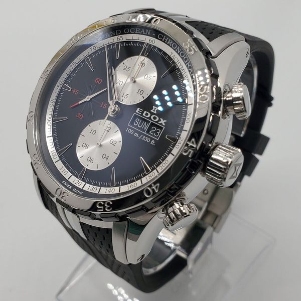 EDOX - Grand Ocean Stainless Black Dial Men's Automatic Watch - 01121 ...