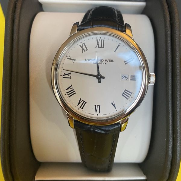 Raymond Weil Men's Watch 5485 Toccata Swiss Quartz White Dial Black ...