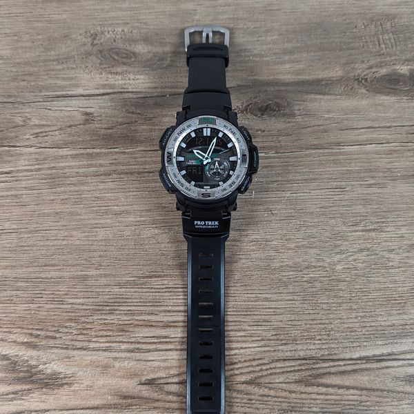 CASIO WATCH PRO TREK 5415 PRG-280 WR20 WATER RESISTANT BLACK MEN TWIN ...