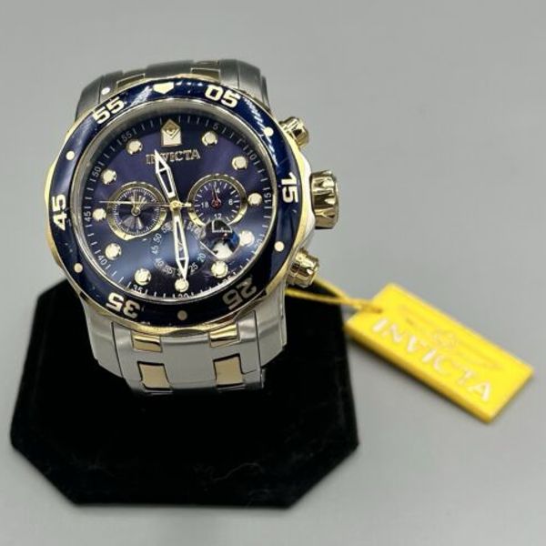 NEW Invicta Men's Pro Diver Chronograph Blue Dial Two Tone Steel Watch ...