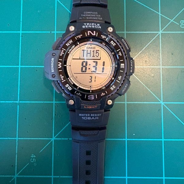 Casio SGW-1000-1A Triple Sensor Illuminator Compass Barometer Altimeter Watch | WatchCharts ...