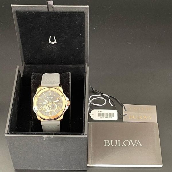 BULOVA Marine Star 98A228 Rose Gold Mens Automatic Men's Watch ...
