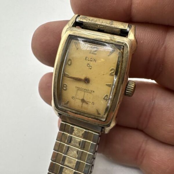 Vintage Elgin Shockmaster Rolled Gold Plate & Stainless Steel ...
