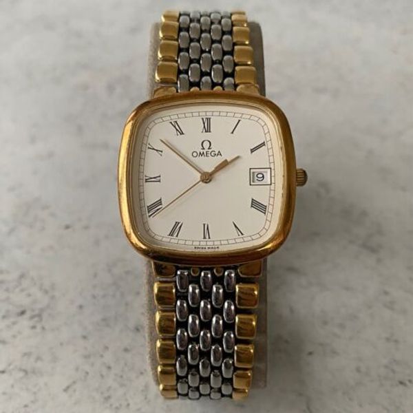 1989 Omega De Ville Ref.396.1017 Bi Metal Quartz Cal.1430 Date Watch ...