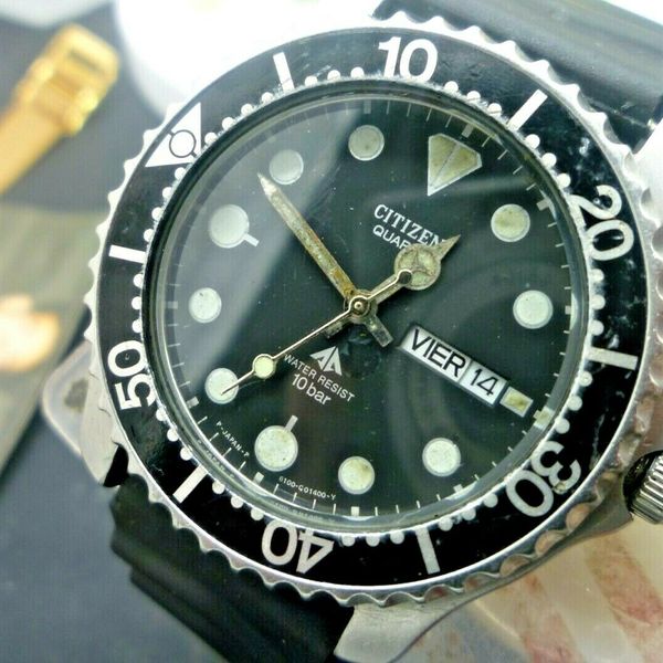 Mens 38mm CITIZEN 100m Diver / Submariner Watch 6101-G00261 Quartz ...
