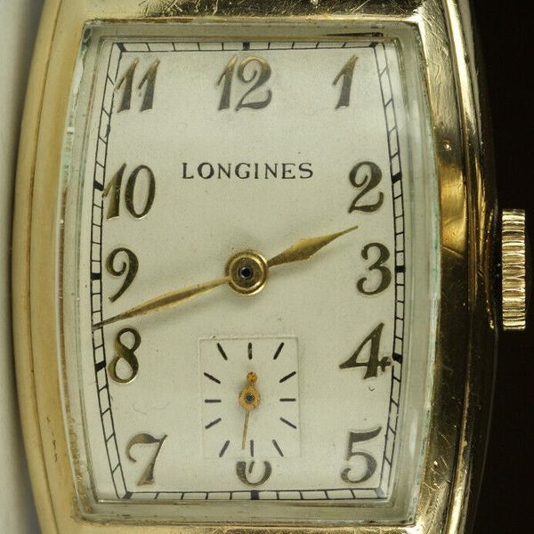 1940 Longines Evidenza 10K Gold F Tank Style Vintage Watch 10L Traffic ...