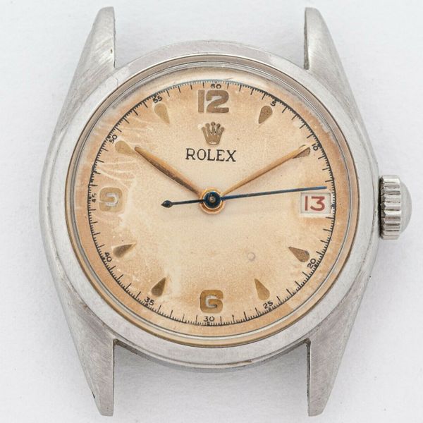 Vintage 1950's Rolex Stainless Steel Oysterdate Ref. 6066 w/ All Red ...
