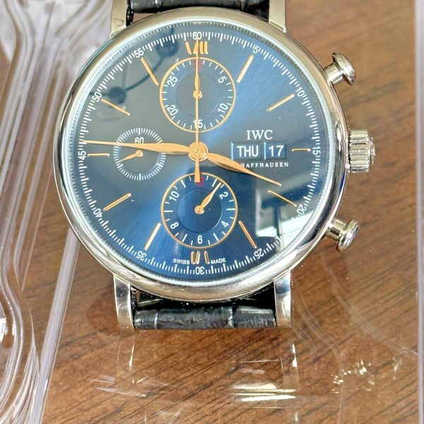 IWC Portofino Chronograph Automatic Blue Dial Men's Watch IW391036 ...
