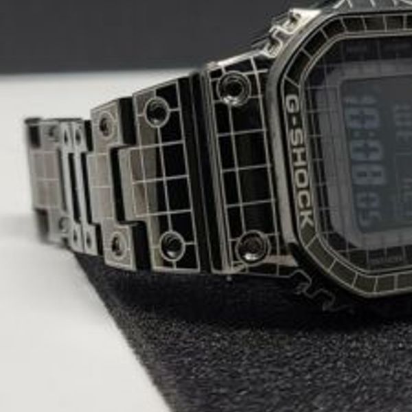 CASIO G-Shock Full Metal Square GMWB5000CS-1 Laser Etched Neo Grid Tron ...