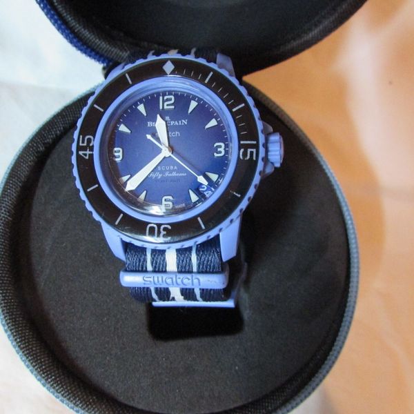 Swatch x Blancpain Fifty Fathoms Atlantic Ocean Blue Watch ...