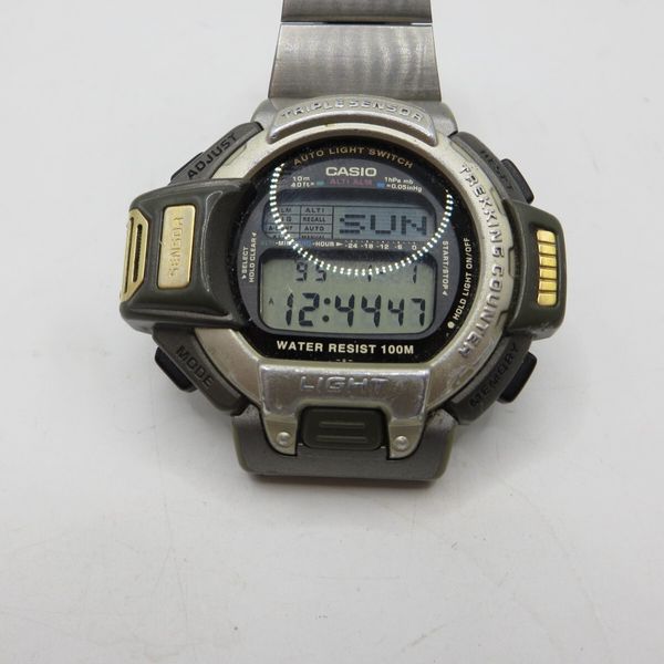 Vintage Casio Pro Trek PRT-600 Triple Sensor Digital Watch New Battery ...