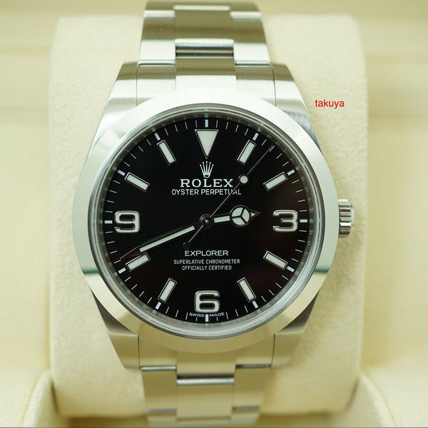 FSOT:Rolex 214270 EXPLORER I FULL LUME DIAL 39MM SS WARRANTY FULL SET ...