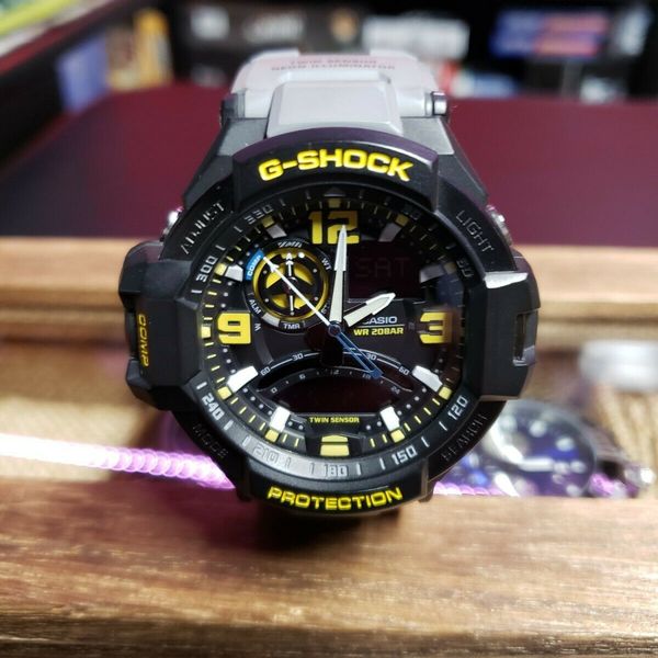 Casio G-Shock Aviation Black Dial Grey Resin Quartz Watch Model - ga ...