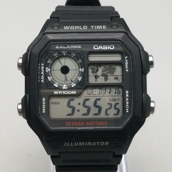 Casio Illuminator Watch Men Brown Date Chronograph 3299 AE-1200WH ...