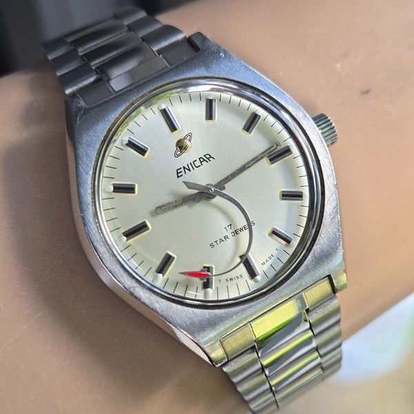 Vintage ENICAR men's manual wind watch Rocket second hand AR-160 swiss ...