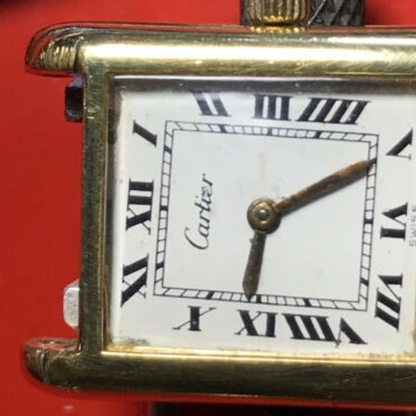 Cartier Tank Eta 2512 Manual Wind 18k Electroplated Good Condition Read ...