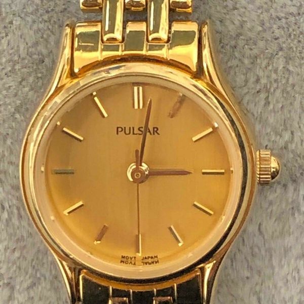 Ladies Pulsar by Seiko Quartz Gold Tone V811-X009 Watch New Battery ...