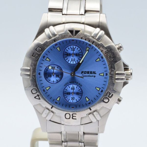 FOSSIL SPEEDWAY QUARTZ CHRONO MENS WATCH 39MM NICE CONDITION VINTAGE ...