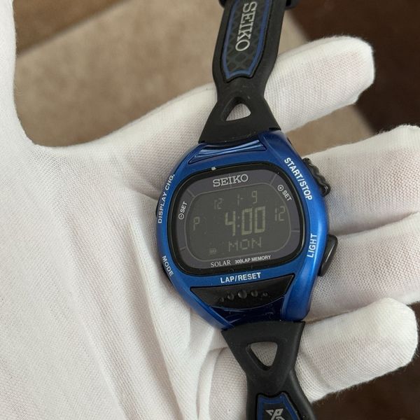 Vintage Seiko Super Runners Solar Radio Atomic Digital Fitness Watch ...